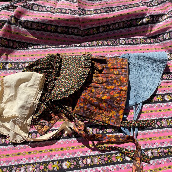 Antique Baby Bonnet Vintage White Muslin Baby Cap Lin… - Gem