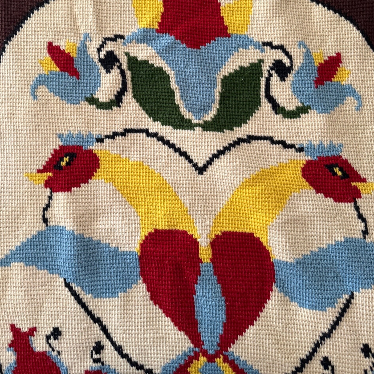70s Folkloric Home Decor Vintage Afghan Pennsylvania Dutch Blessing ...