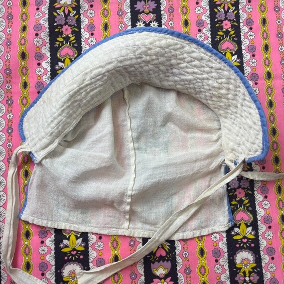 Antique Baby Bonnet Vintage White Muslin Baby Cap Lin… - Gem