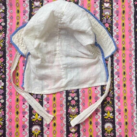 Antique Baby Bonnet Vintage White Muslin Baby Cap Lin… - Gem