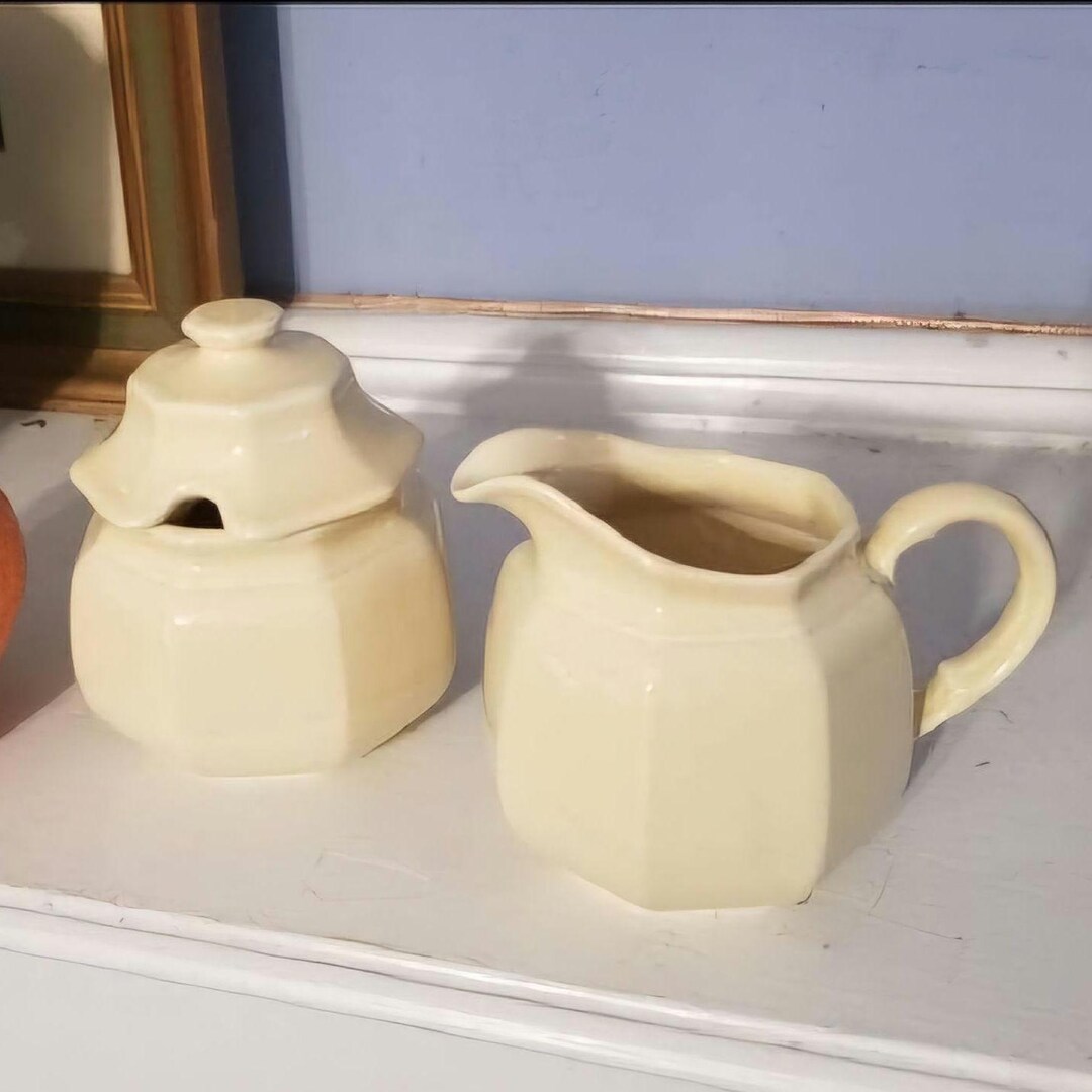 1980s Daniel Hechter Cream & Sugar Set FN300 Daffodil Yellow Ceramic ...