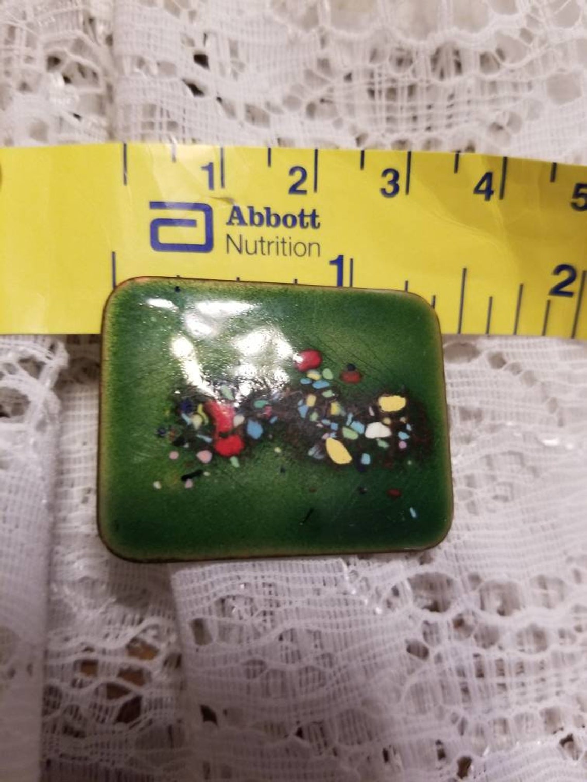 Vintage Enamel Abstract Brooch Pin Copper Brooch Rectangle - Etsy