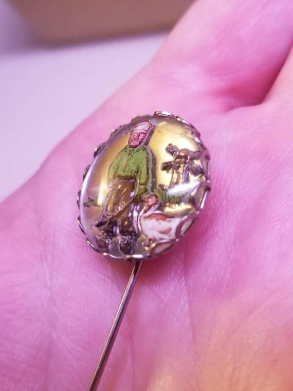 Rare Vintage Dutch Intaglio Stick Pin Reverse Carved … - Gem