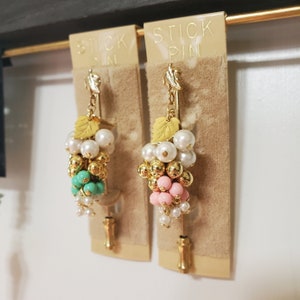 Vintage Goldtone Grape Cluster Stick Pin: Pearl Dangle Lapel Pin - Etsy