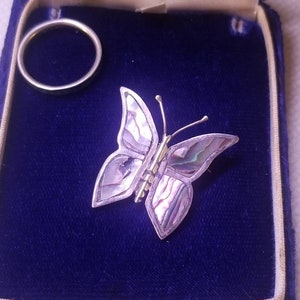 Vintage Sterling Silver and Abalone Butterfly Brooch Pin PFB - Etsy