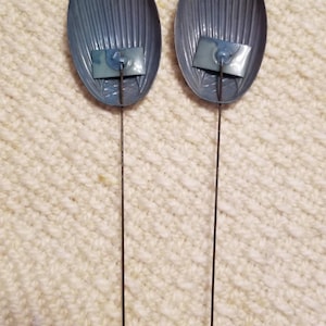 Rare Vintage Hatpin 7 5/8" Blue Gray Celluloid Hat Pin *2 Available ...