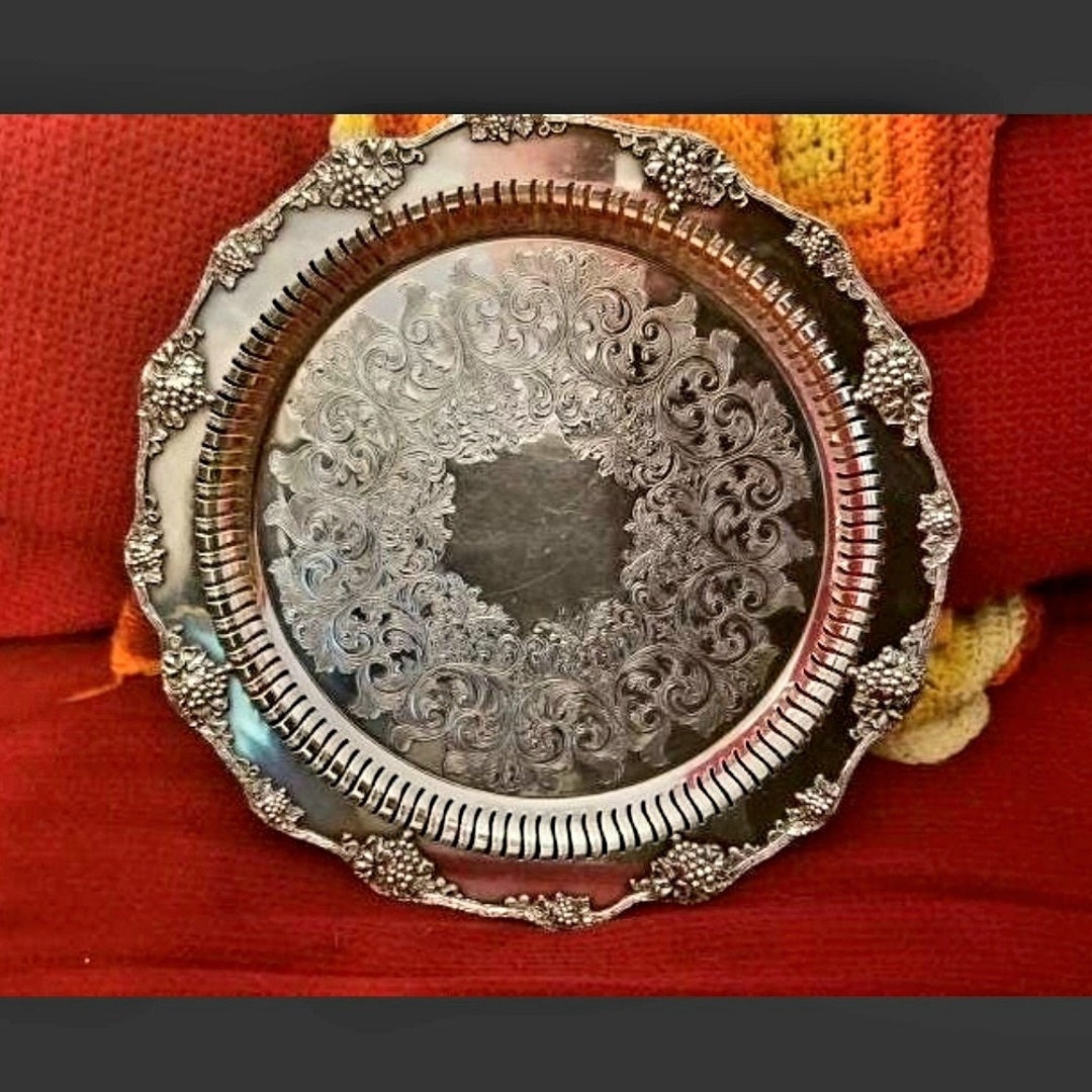 Vintage Oneida Grape Tray 13" Pierced Silverplate Serving Tray - Etsy