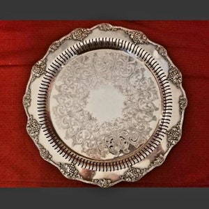 Vintage Oneida Grape Tray 13" Pierced Silverplate Serving Tray - Etsy