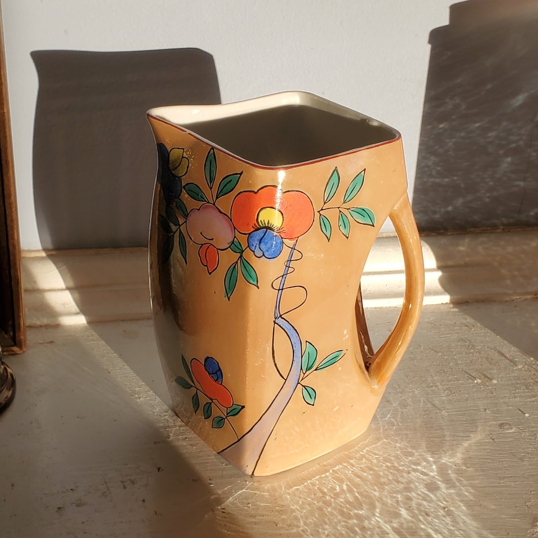 Vintage Trico Lustreware Pitcher 1930s Nagoya Japan Handpainted Floral ...