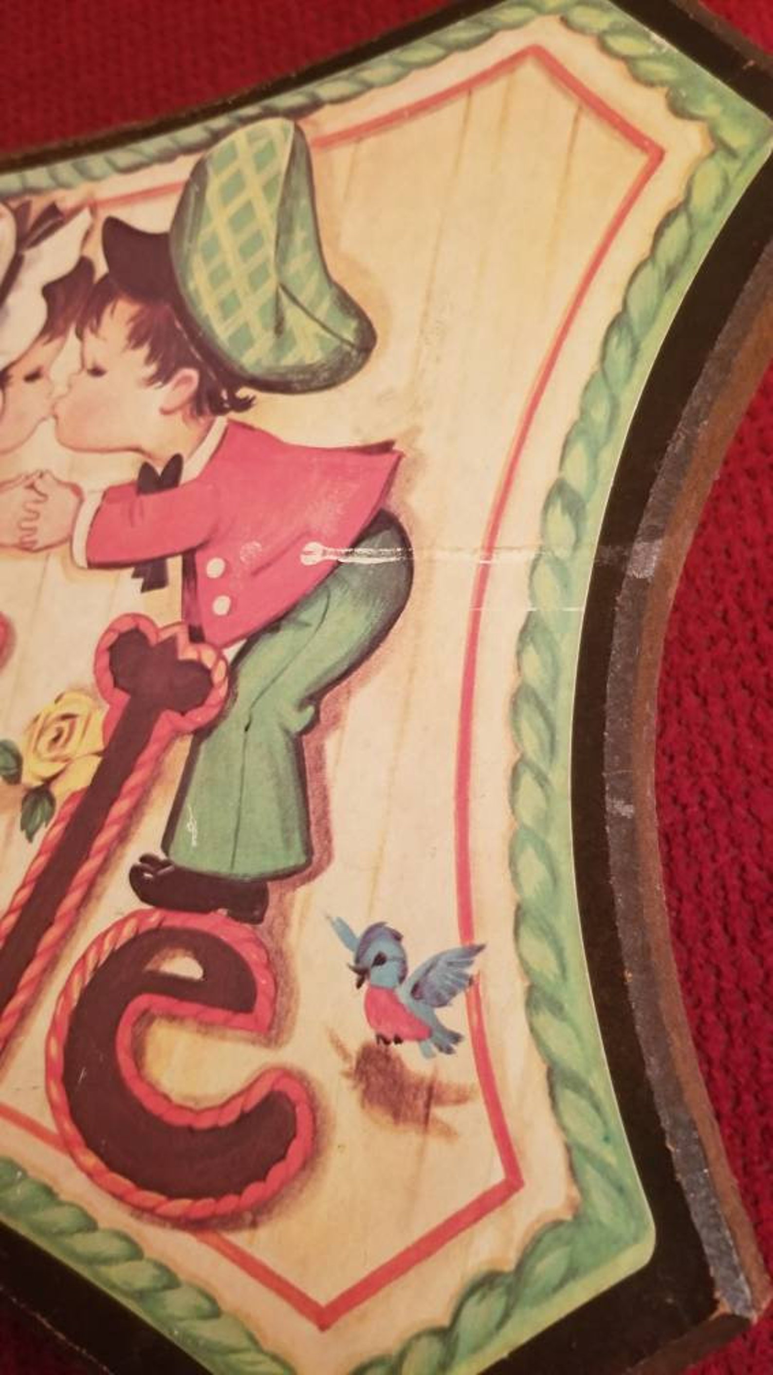 Vintage Wood Love Sign 1970s Valentines Style Art Decoupage on | Etsy