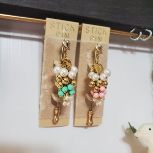 Vintage Goldtone Grape Cluster Stick Pin: Pearl Dangle Lapel Pin - Etsy