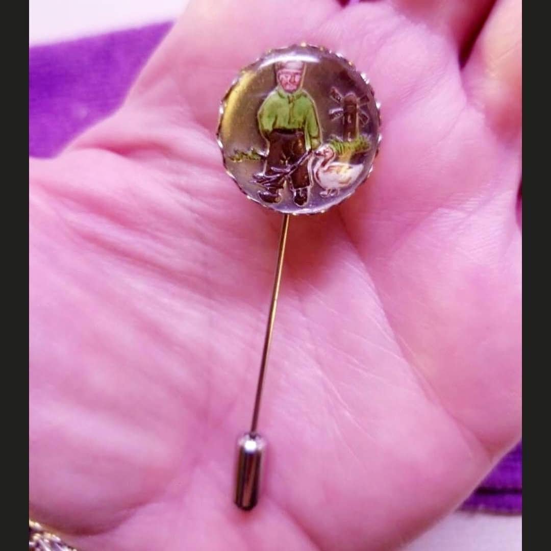 Vintage Dutch Intaglio Stick Pin: Reverse Carved Lapel Pin - Etsy