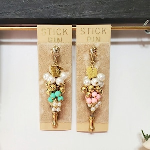Vintage Goldtone Grape Cluster Stick Pin: Pearl Dangle Lapel Pin - Etsy