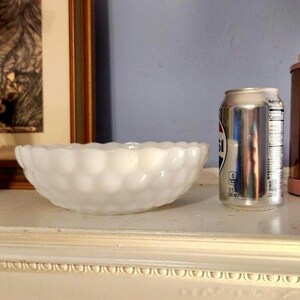 Vintage Milk Glass Serving Bowl Anchor Hocking Fire King Bubble 8" Bowl ...