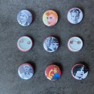 I Love Lucy Gift | Retro Button Pins | Classic TV Pins | Old Hollywood ...