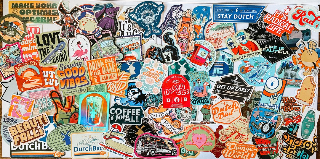 Dutch Bros Sticker Pack Set of 5 Unique Vinyl Decals, Perfect for ...
