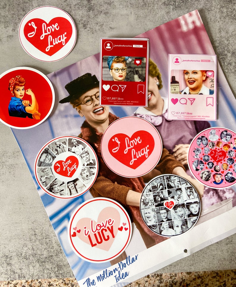 I Love Lucy Stickers | Lucille Ball Art | Lucy and Ethel | Old ...