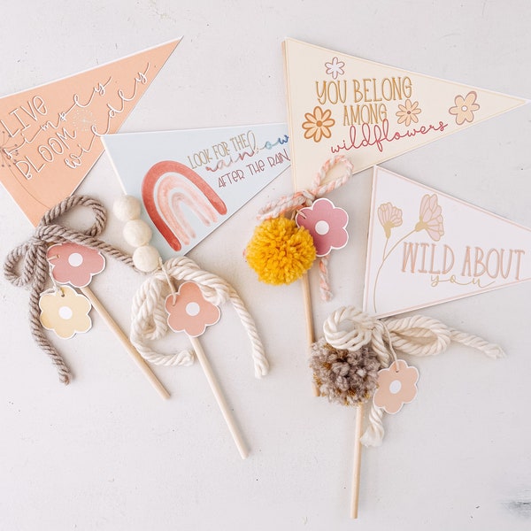 Rainbow Pennants - Etsy