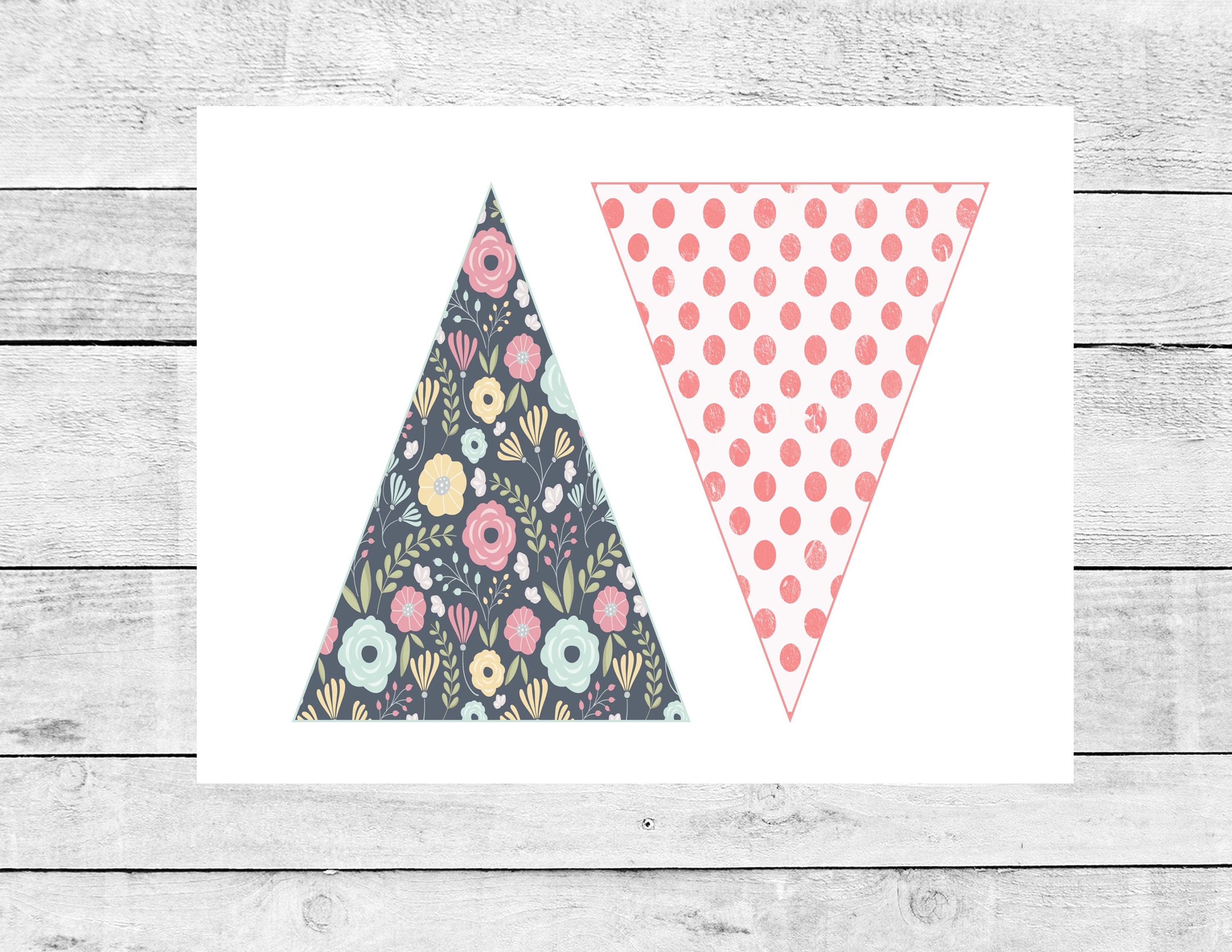 Spring Printable Banner Spring Pennant Flag Flower Banner - Etsy
