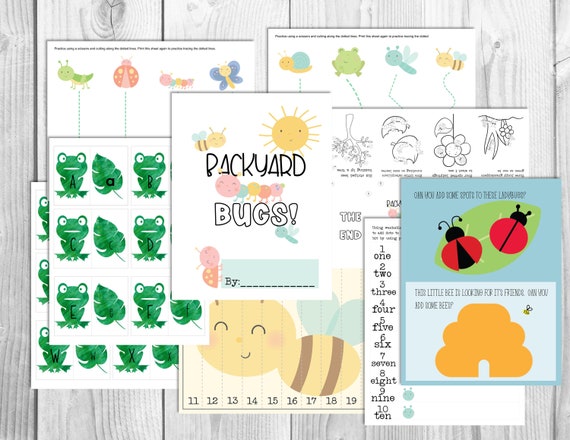 Preschool Printables Preschool Bug Themed Prints Homeschool | Etsy