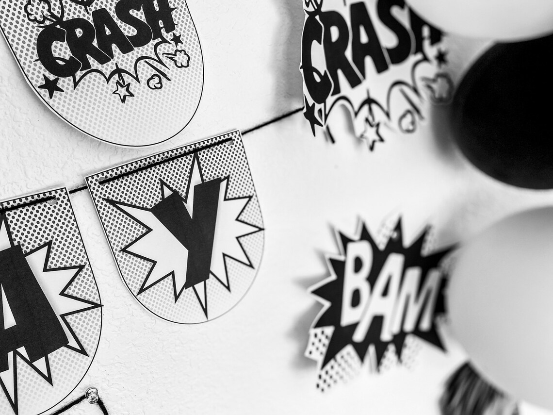 Modern Superhero Party Printables Superhero themed party | Etsy