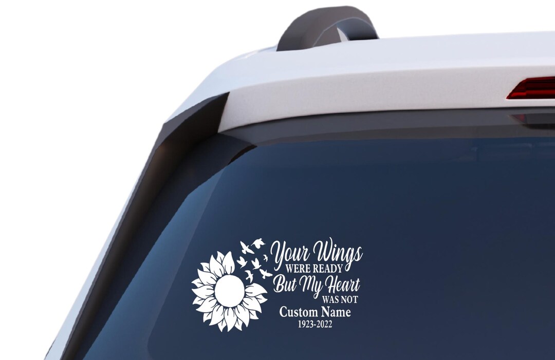 Sunflower Memorial Car Decal, Personalized RIP Bird Window Sticker - Etsy
