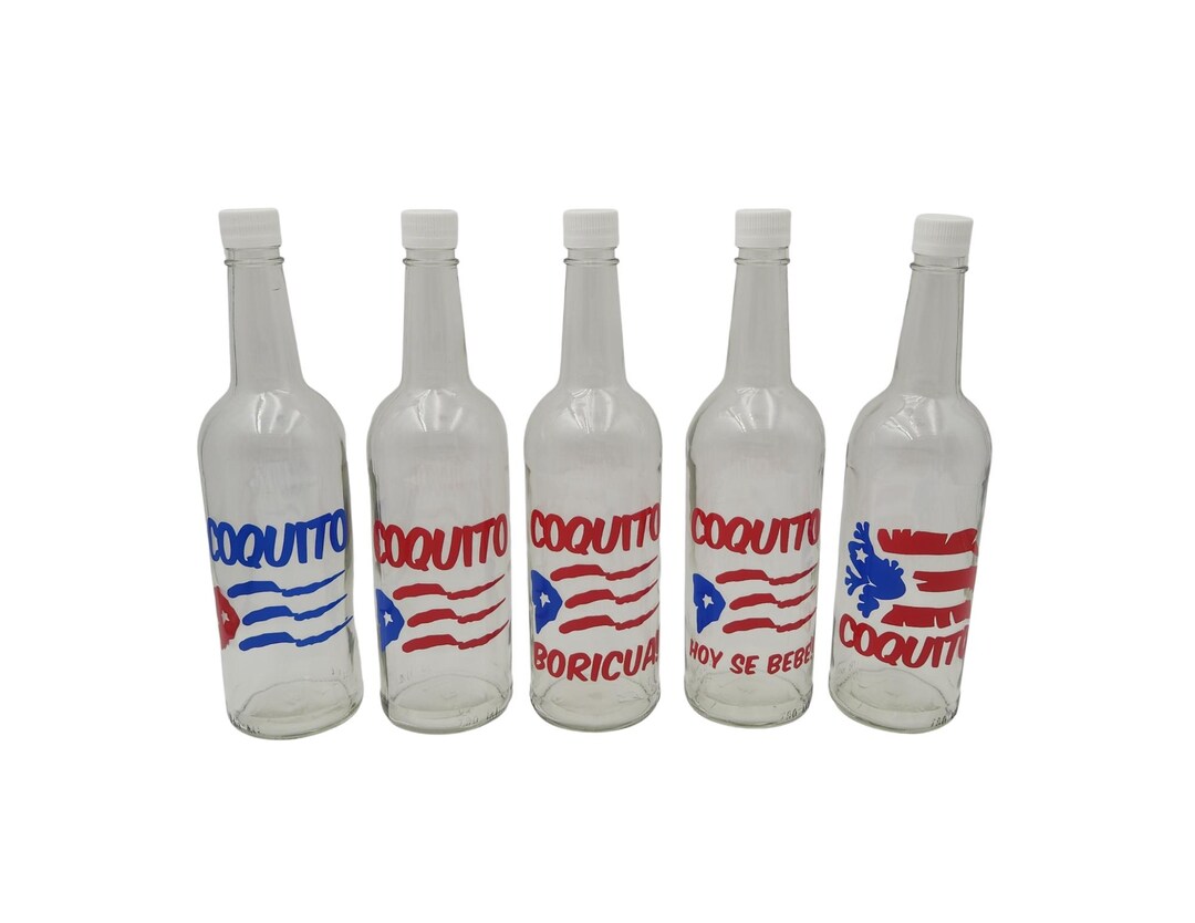 Puerto Rico Flag Decal Sticker for Glass Bottle - Coquito Label - Etsy