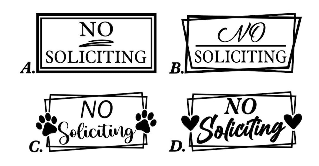 No Soliciting Vinyl Decal Sticker Window Label No Solicitors ...