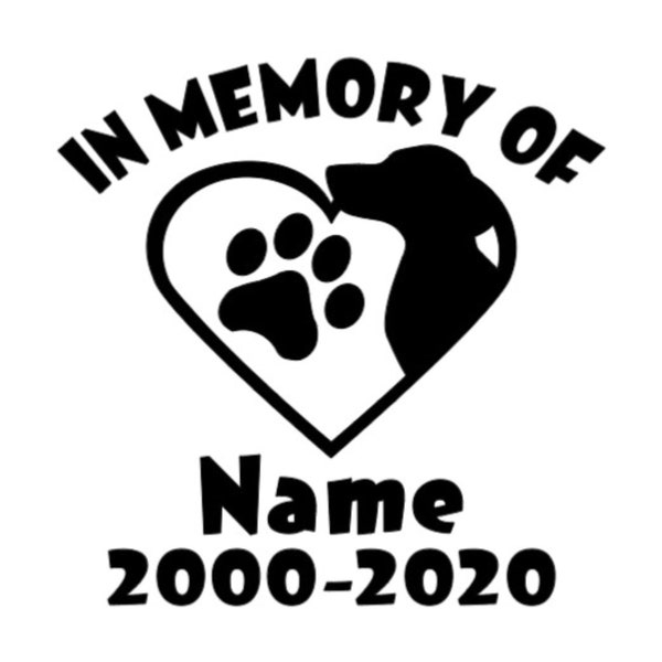 Dog Memorial Decal - Etsy