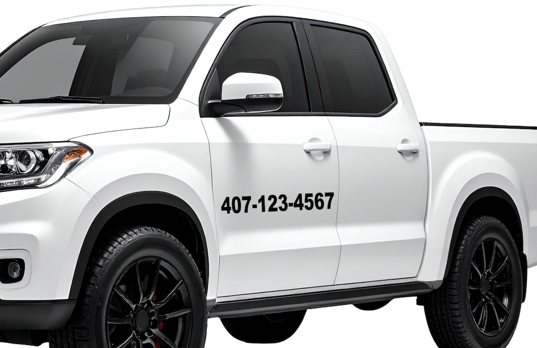 Custom Phone Number Vinyl Decal Sticker for Car, Truck, Vehicle ...