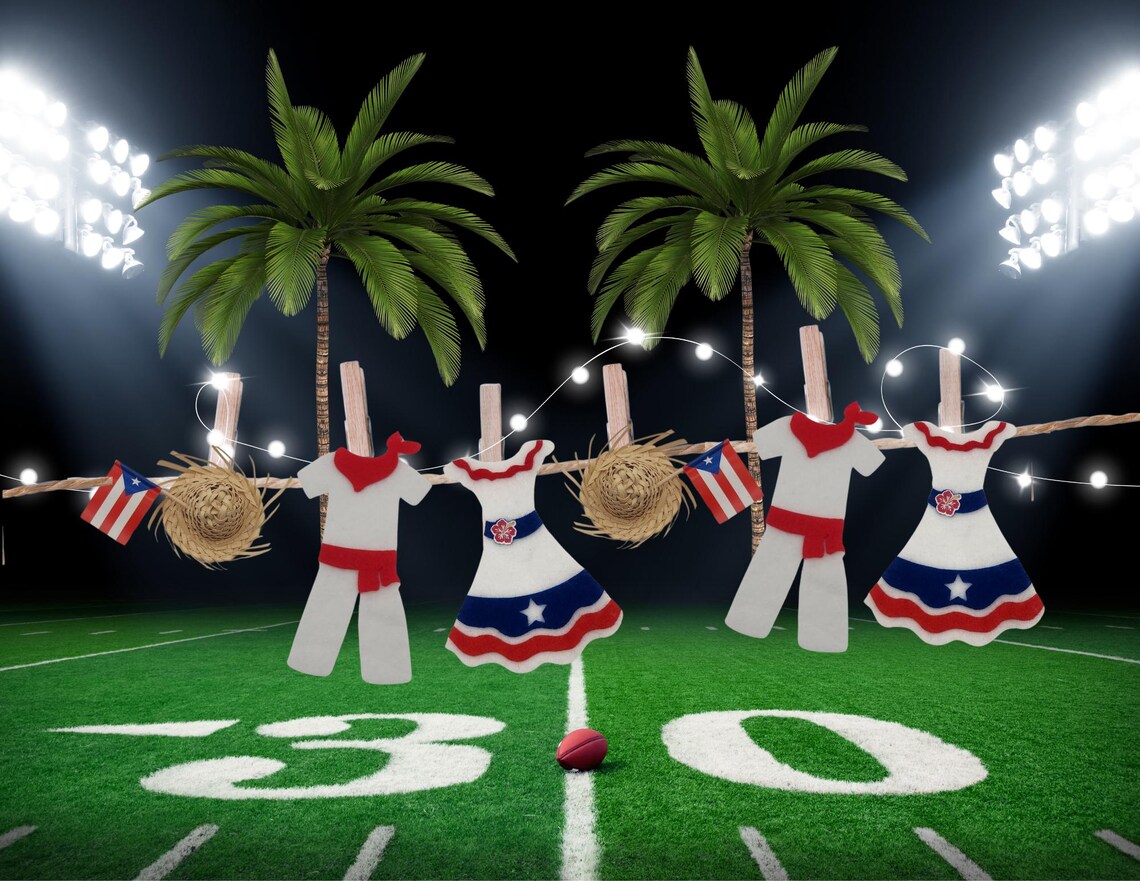 Jibaro Puerto Rican Theme Patriotic Clothes Line 3 Ft Garland, Felt ...