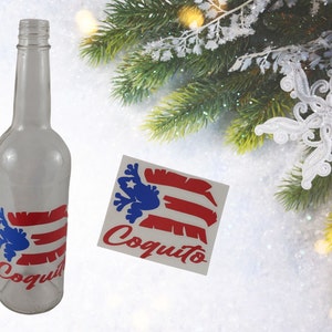 Coquito Bottle Decal: Puerto Rico Flag Sticker, Decorative Labels - Etsy