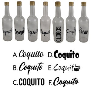 Puerto Rico Coquito Decal Sticker Glass Bottle Decorative Labels ...