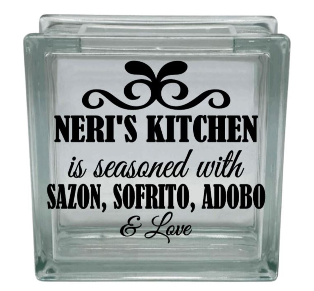Personalized Glass Block Decal Sticker Kitchen Sign This Kitchen Is ...