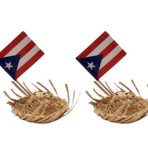Pack of 2 Mini 2" Pava Straw Traditional Hats Puerto Rico Traditional ...