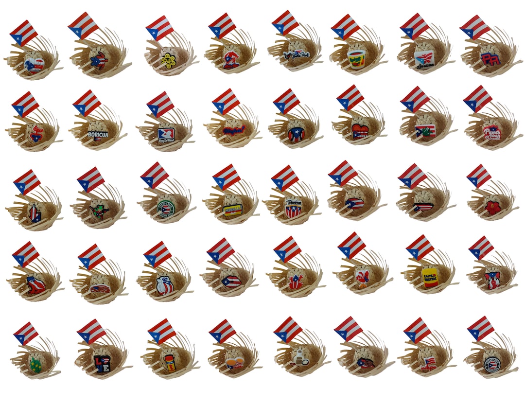 Mini 2" Pava Straw Traditional Hats & Toothpick Appetizer Puerto Rico ...