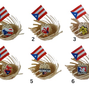 Mini 2" Pava Straw Traditional Hats & Toothpick Appetizer Puerto Rico ...