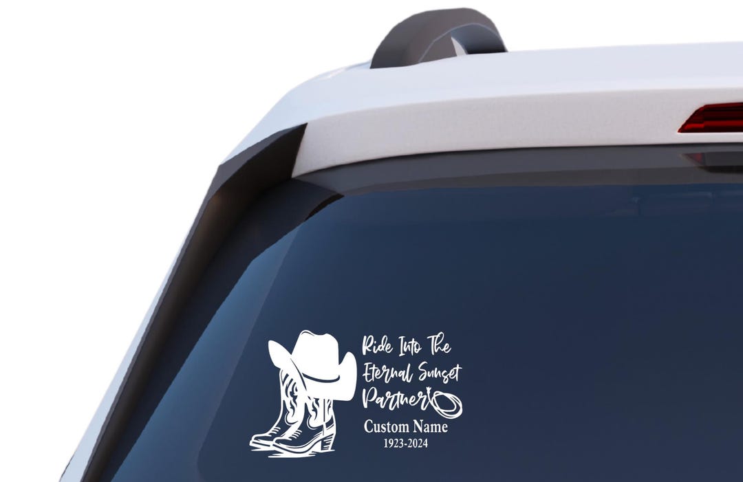 Personalized Cowboy Boots Memorial Car Decal - Sympathy Gift - Etsy