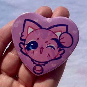Meow Meow City || Cat Themed Heart Buttons - Etsy