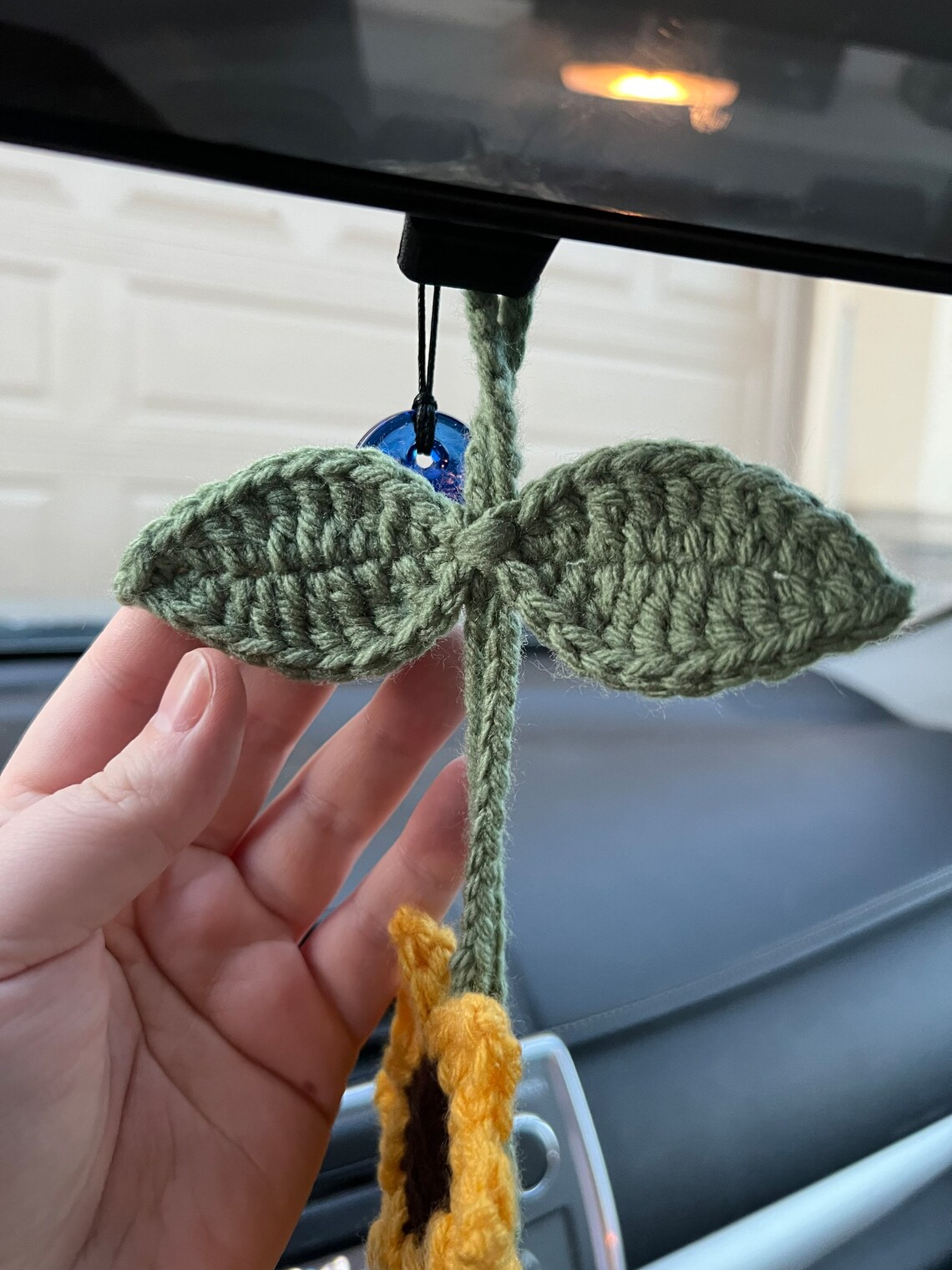 Crochet Sunflower Car Charm Car Mirror Accessory Rearview - Etsy