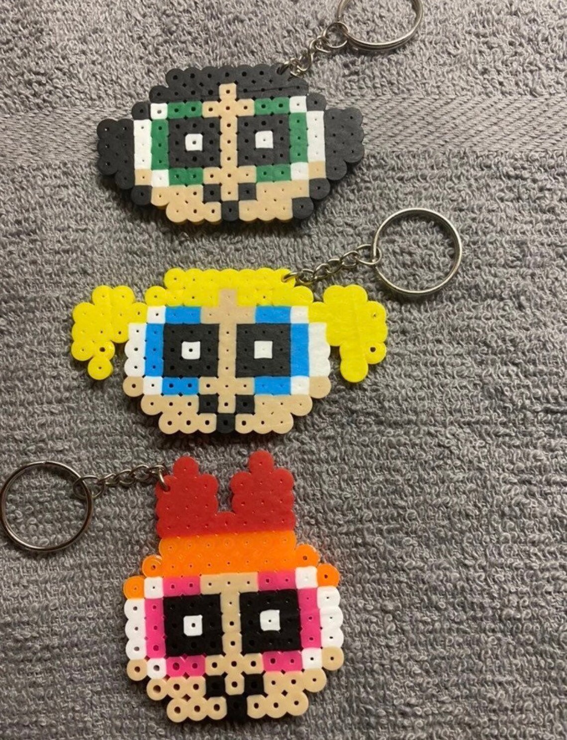 Perler Bead Keychains: the Powerpuff Girls - Etsy