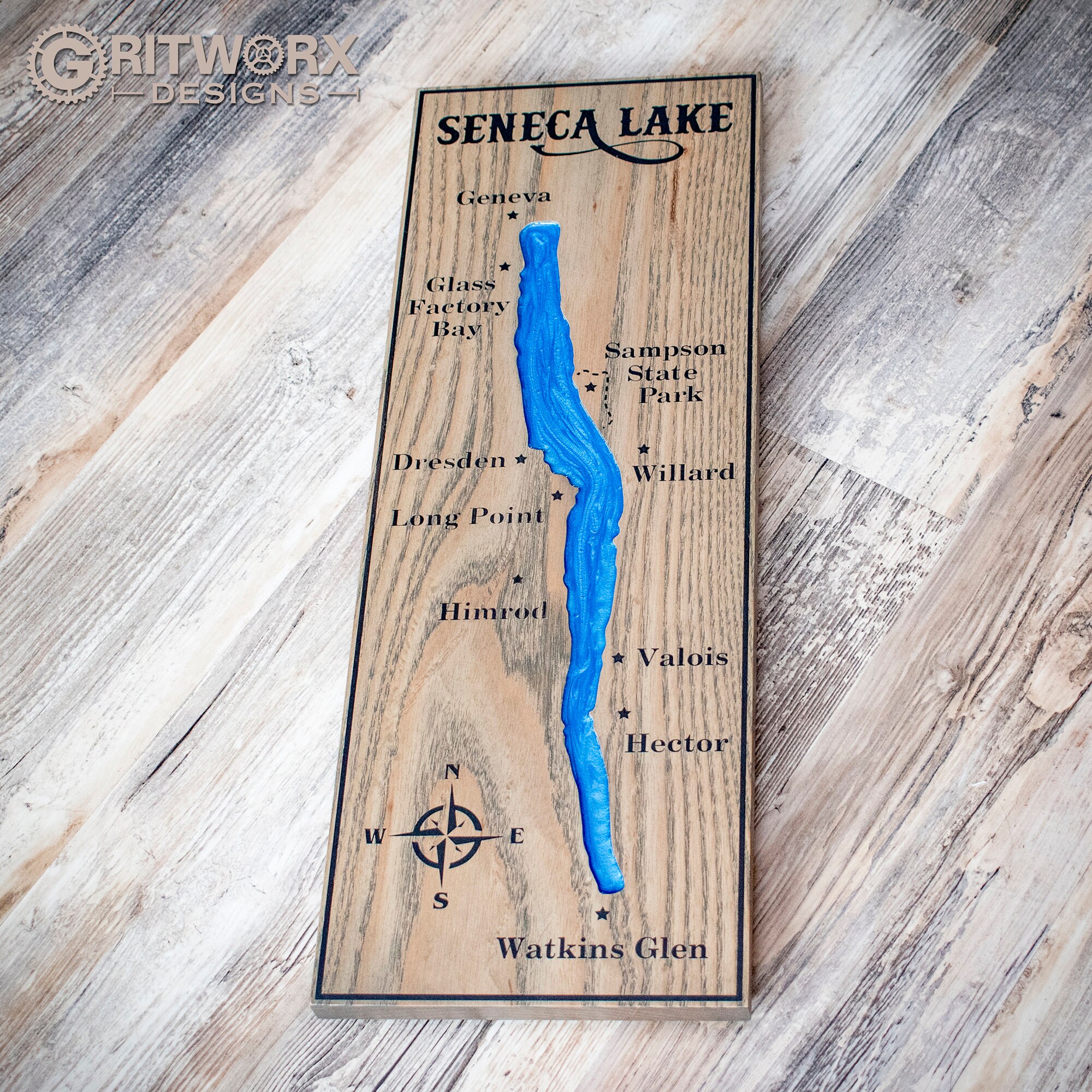 Seneca Lake Wood Map Art | Finger Lakes Region | Upstate New York ...