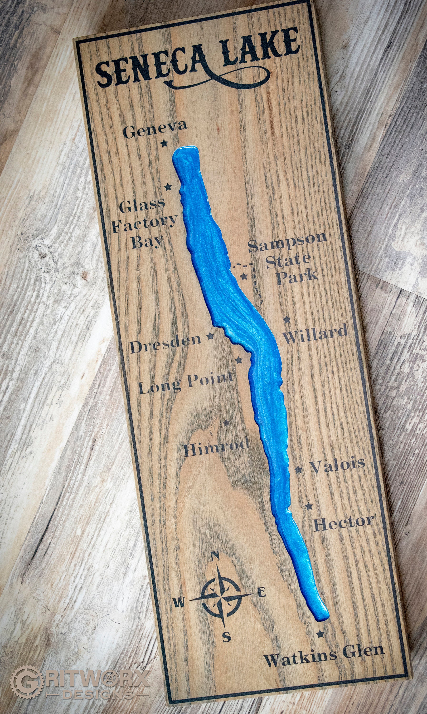 Seneca Lake Wood Map Art | Finger Lakes Region | Upstate New York ...