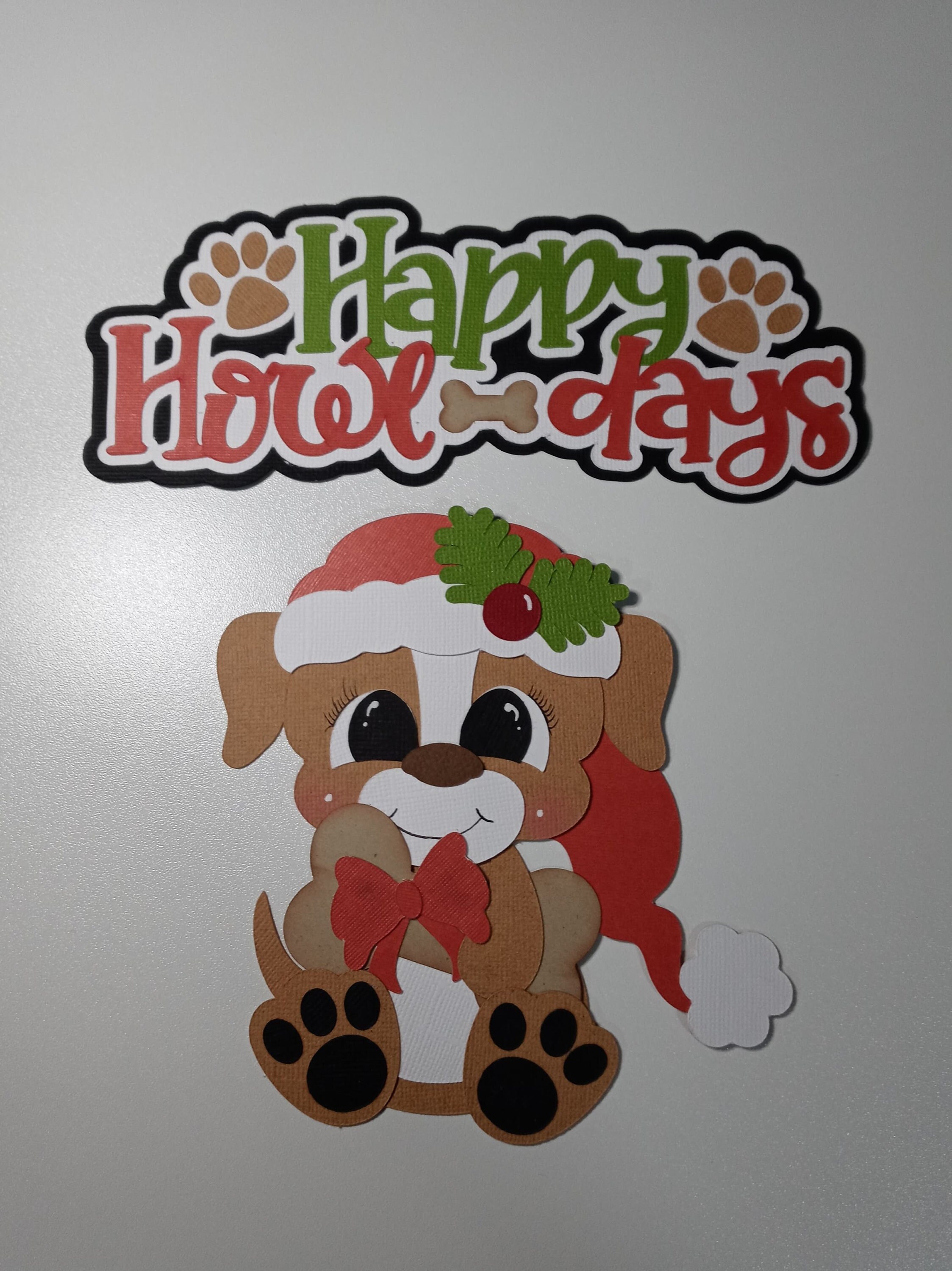 Happy Howl-days Dog Paper Piecing for Scrapbooking Embellishment Cards ...