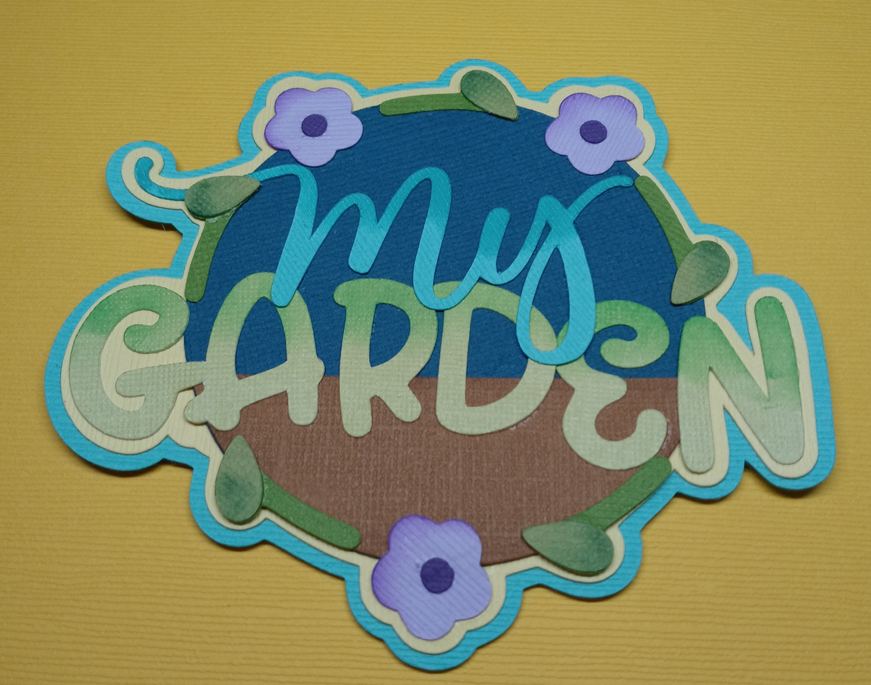 Handmade Die Cut My Garden Title: Scrapbook Page Embellishment Paper ...