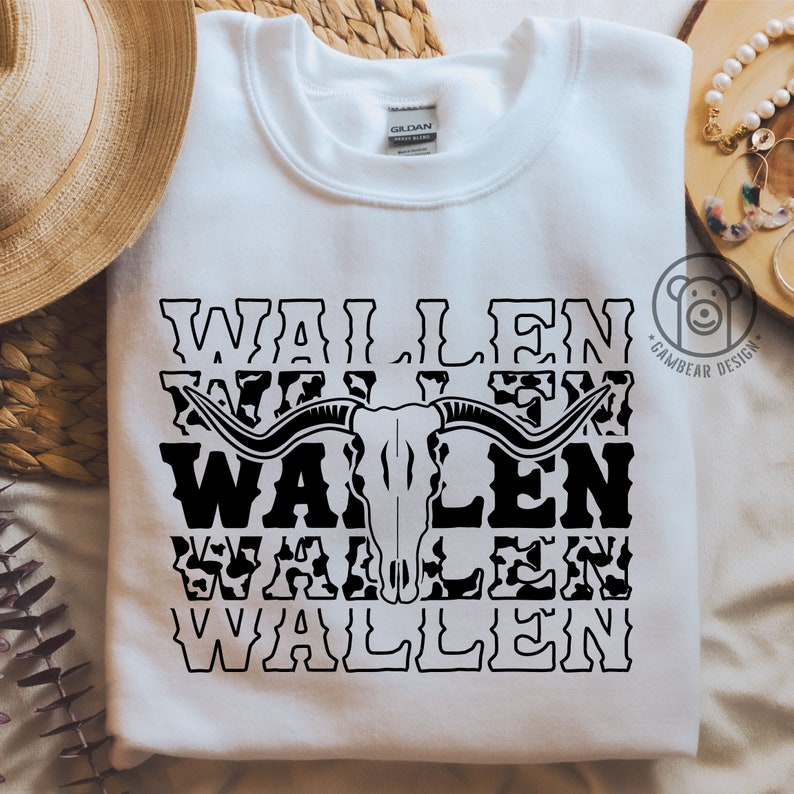 Wallen Svg, Wallen All Black Bullskull Svg, Country Music Svg ...