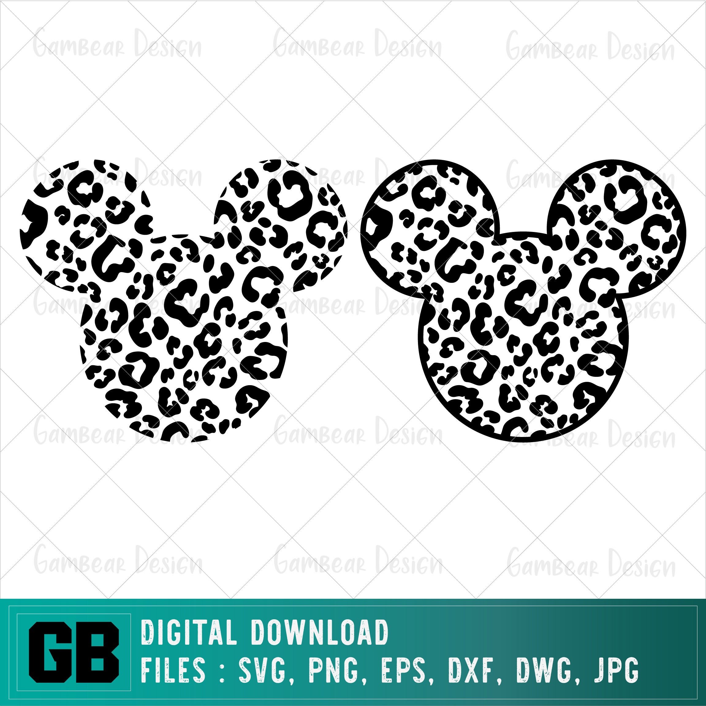 Mickey Leopard Svg Mickey Svg Mouse Head Svg Mickey Ears Svg Cricut Cut ...