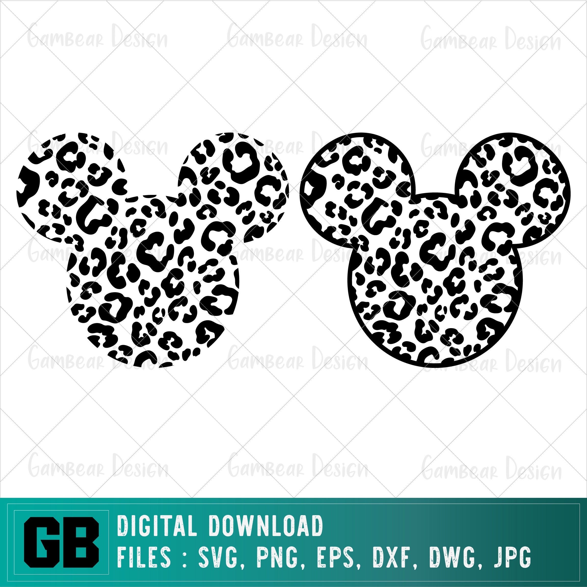 Mickey Leopard Svg | Mickey Svg | Mouse Head Svg | Mickey Ears Svg ...
