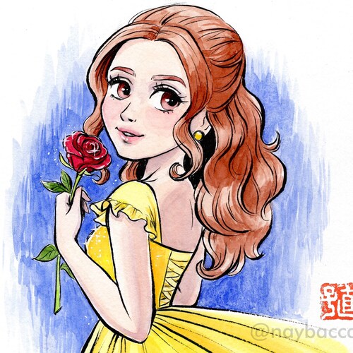 Beauty and the Beast Poster Poster the Enchanted Rose Belle | Etsy