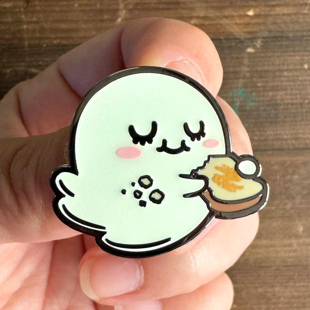 Ghost Eating Toast - Glow in the Dark Hard Enamel Pin 1" - Etsy